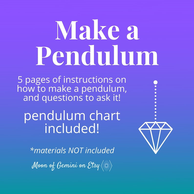 How to Make a Pendulum - Downloadable Instructions - Etsy