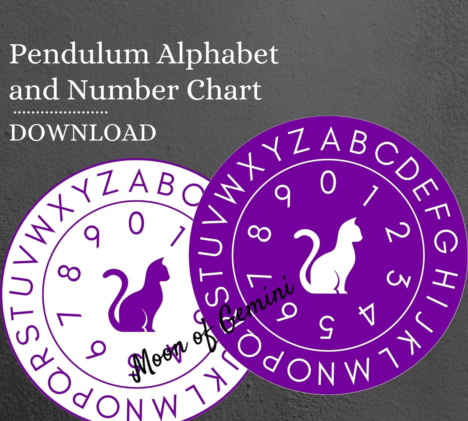 Purple Alphabet Pendulum Chart Digital Download - Etsy