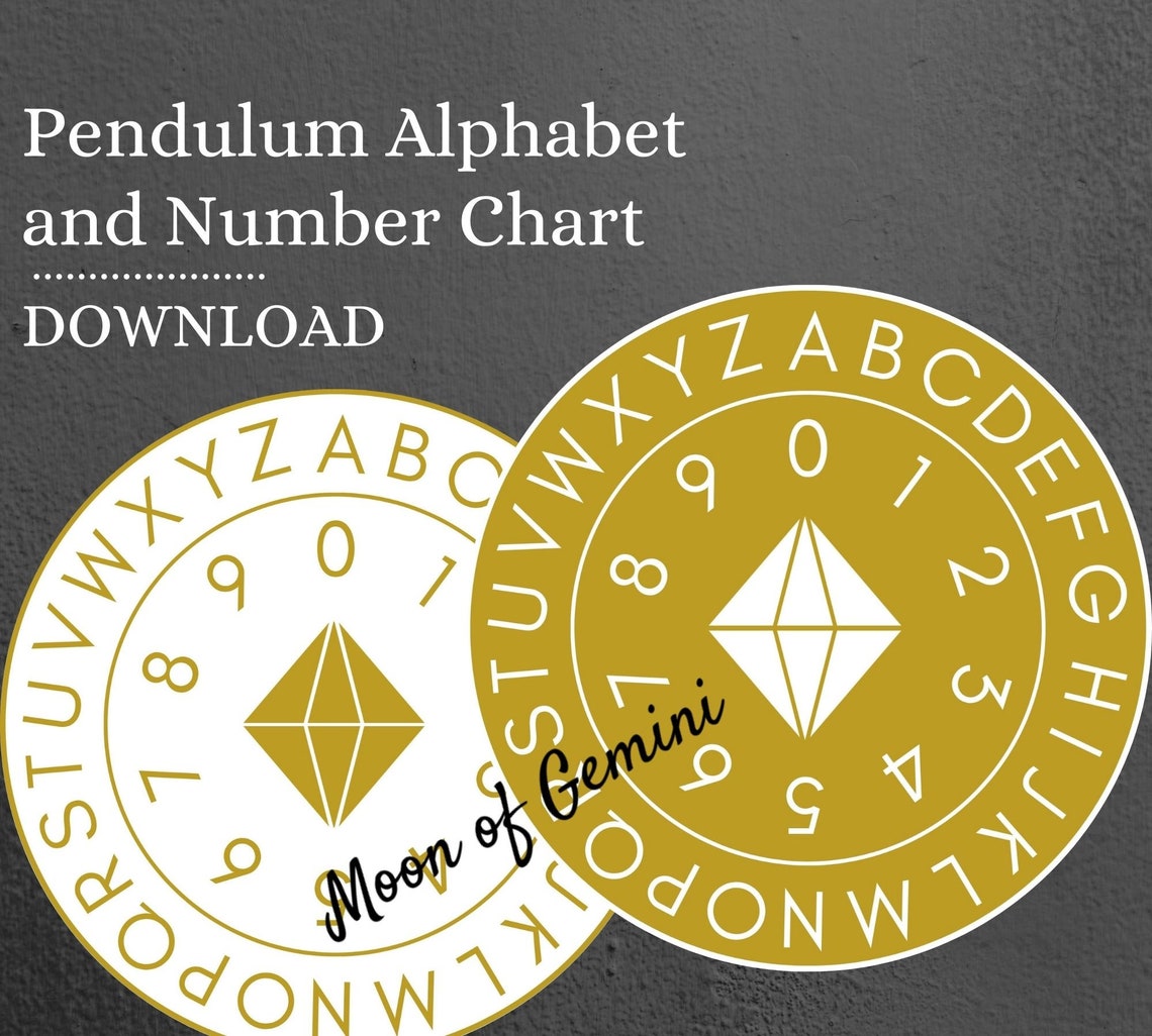 Gold Alphabet Pendulum Chart Digital Download - Etsy