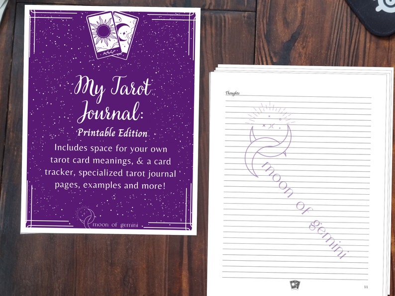 Tarot Journal PRINTABLE Tracker - Etsy UK