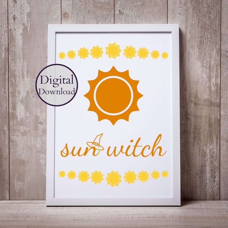 Sun Witch Wall Art Digital Download - Etsy