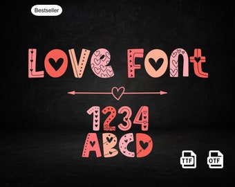 Fonts With Hearts, Font Bundle, Script Fonts, Cursive Font SVG, SVG ...