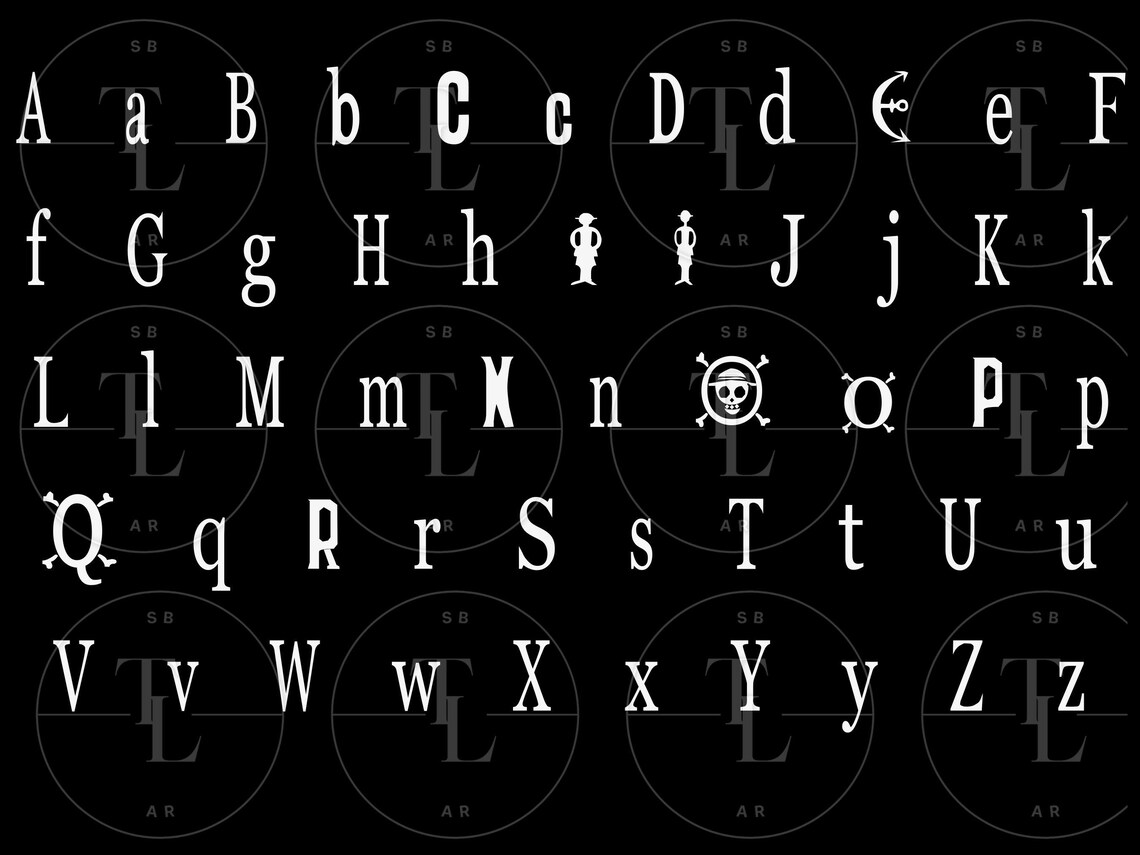 One Piece Font Anime Font TTF, SVG, PNG Digital Download Pirate Theme ...