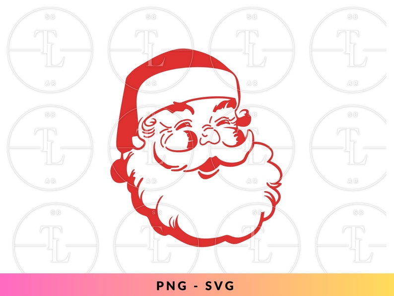 Simple Santa Face SVG and PNG: Minimalist Holiday Graphics for DIY ...