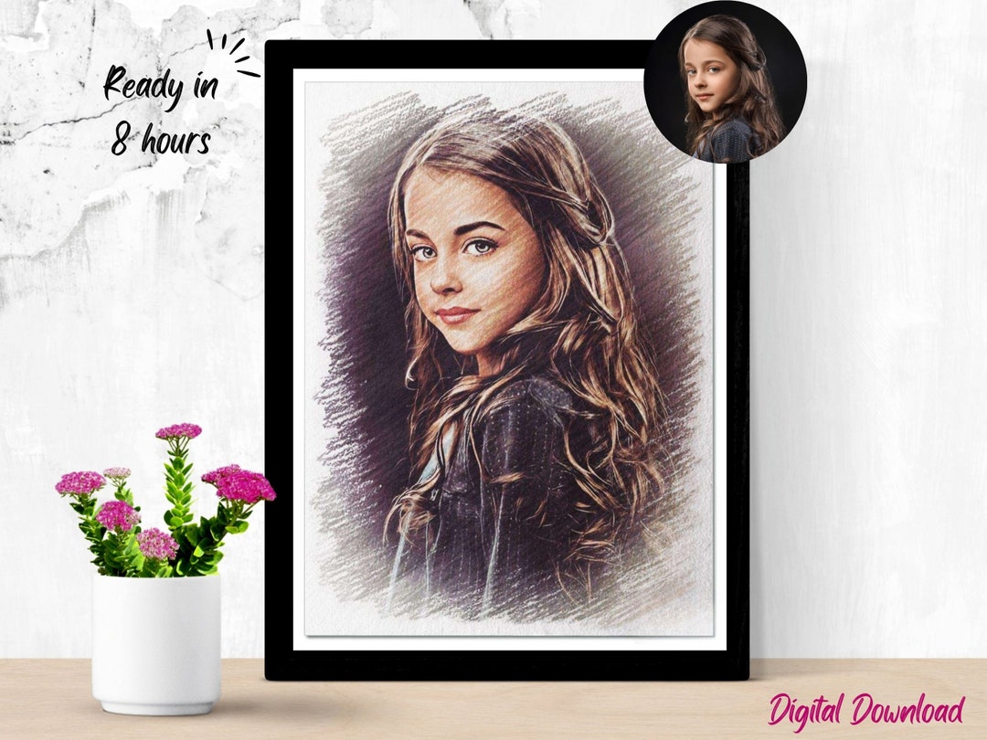 Colored Sketch Portrait From Photo Custom Cartoon Art Cartoonize ...