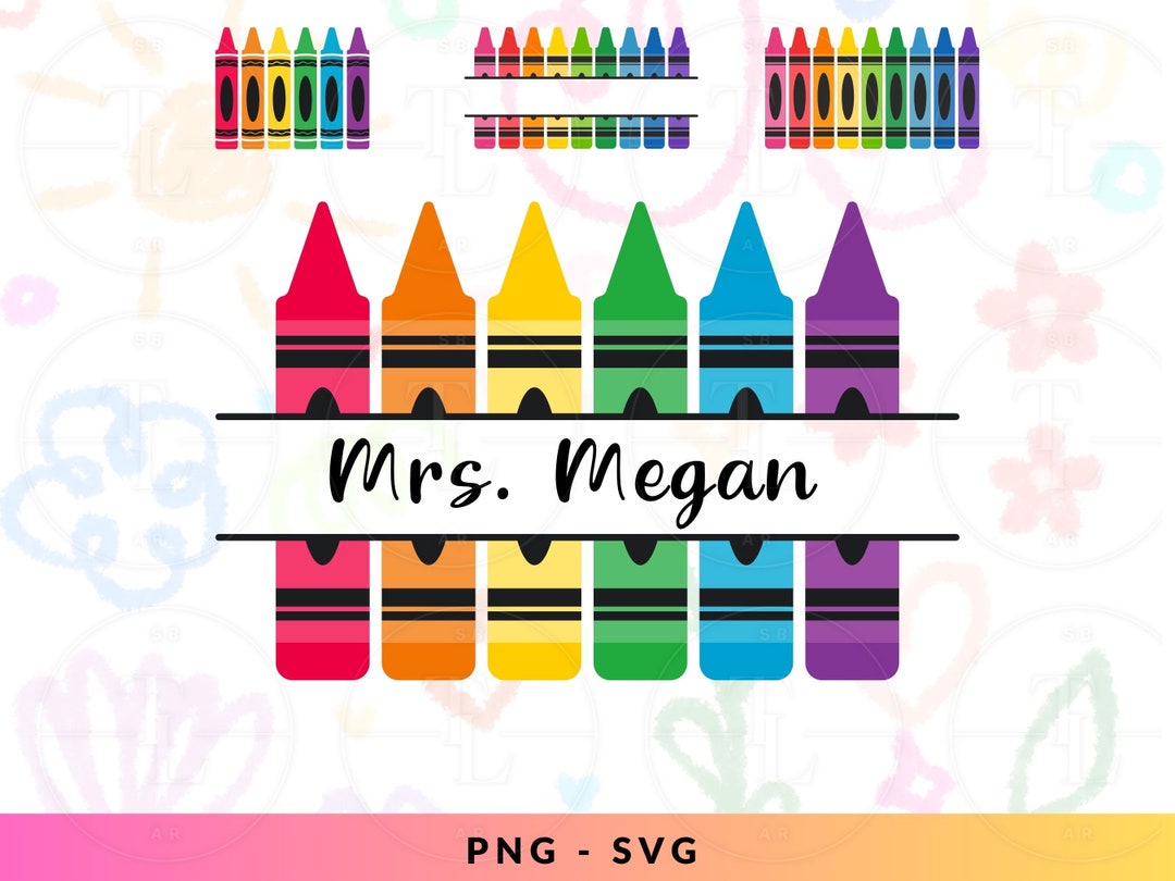 Crayon Split Monogram SVG Custom Crayon Split Monogram Teacher Monogram ...
