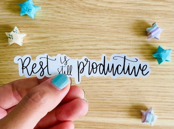 Rest is productive die-cut vinyl sticker water resistant | Etsy