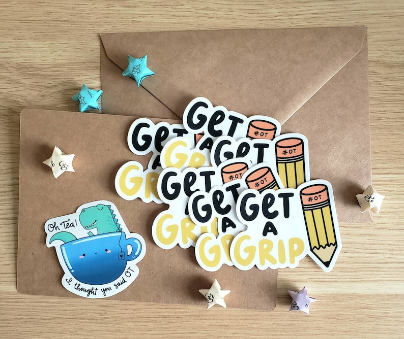 Get a Grip Die-cut Vinyl Sticker - Waterproof - Dishwasher Safe ...