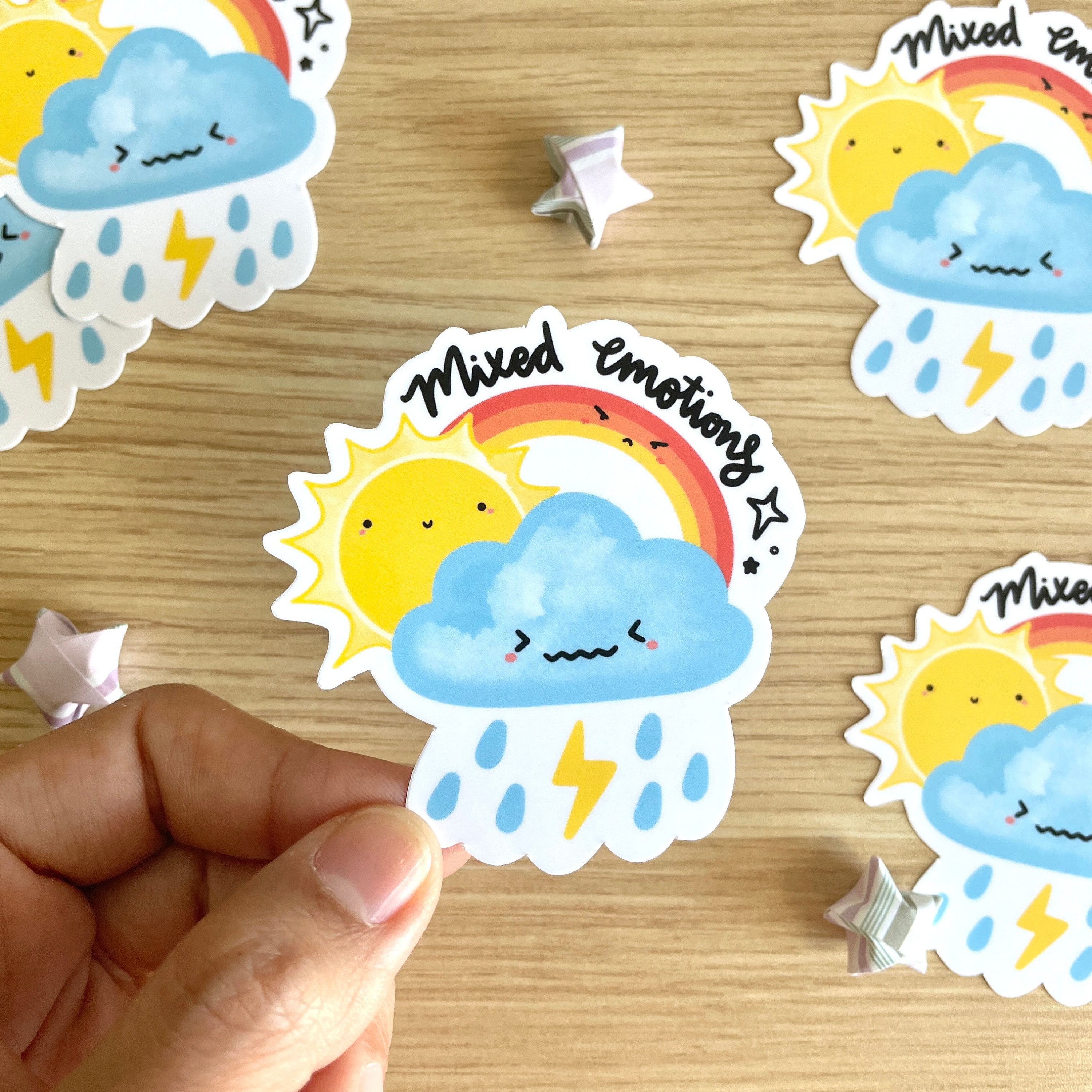 Mixed Emotions Vinyl Die Cut Sticker - Mood - Emotional - Rainbow ...