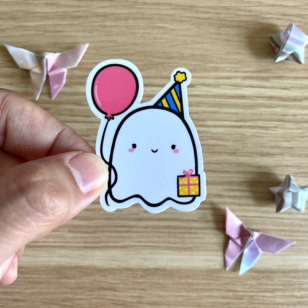 Birthday Ghost Sticker - Birthday - Sticker - Etsy