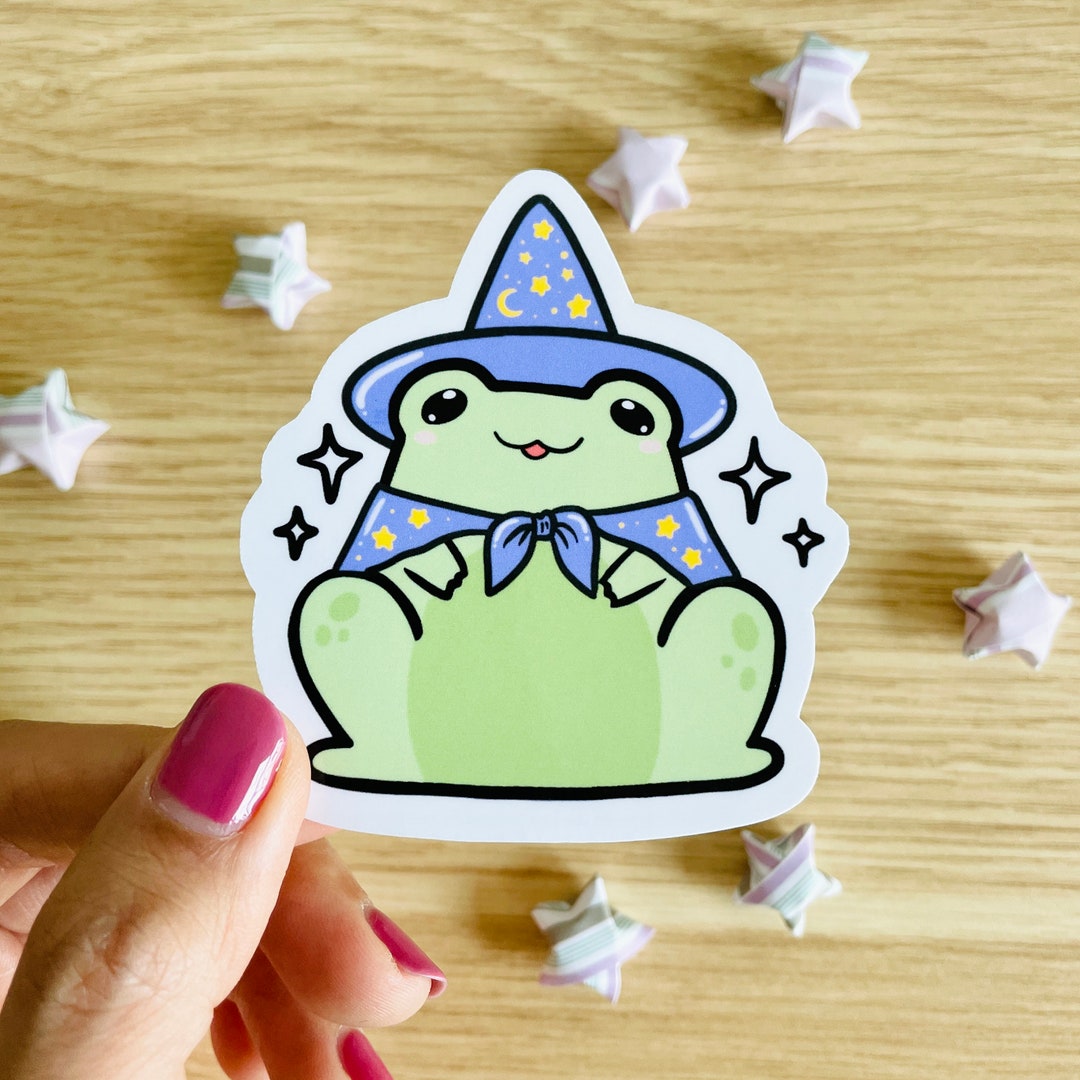 Wizard Frog Die Cut Vinyl Sticker - Water Resistant - Magic - Hat ...