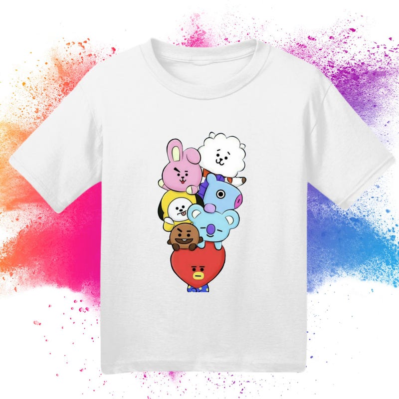 Bts Cartoon Tshirts - Etsy