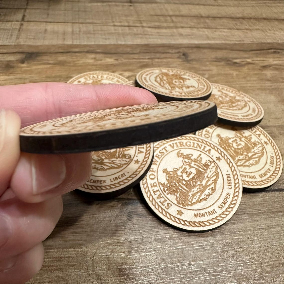 West Virginia State Seal Wooden Token | 2″ Laser‑engraved Keepsake ...