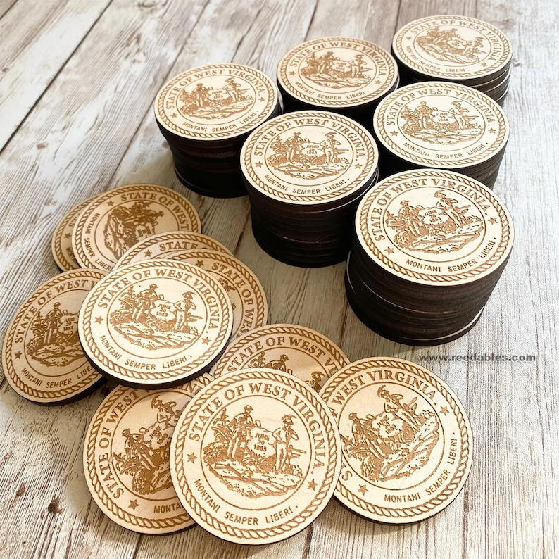 West Virginia State Seal Wooden Token | 2″ Laser‑engraved Keepsake ...
