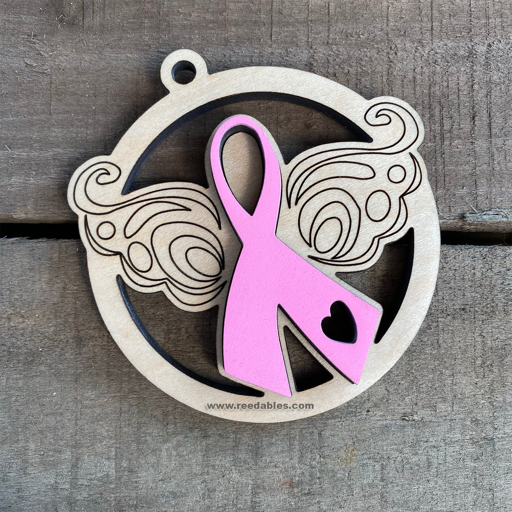Awareness Ribbon Butterfly Ornament SVG – Cancer Awareness, Laser‑ready ...