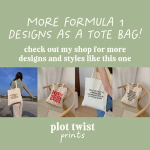 Formula 1 Canvas Tote Bag, F1 Race Weekend Shoulder Bag, Trendy ...