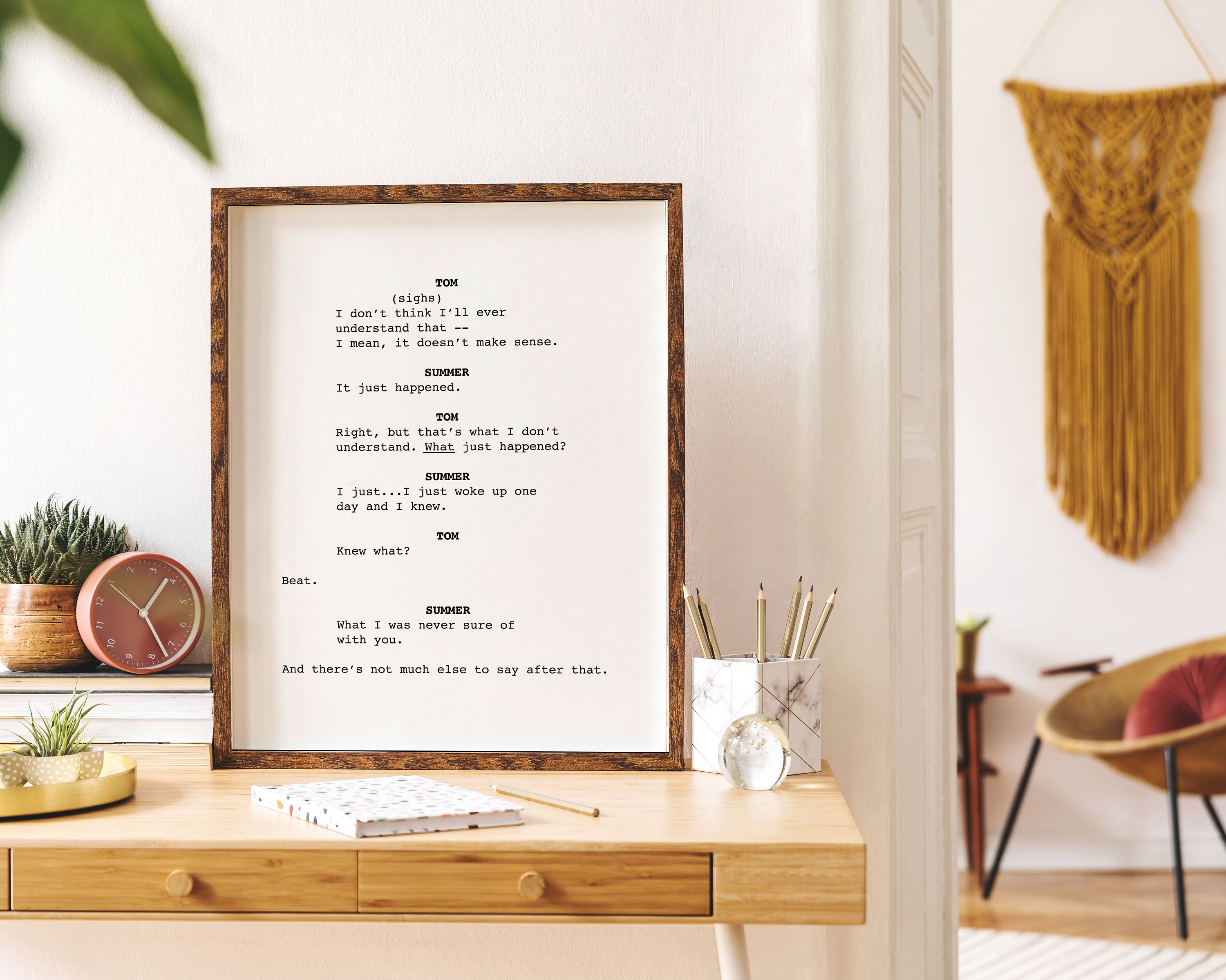 500 Days of Summer Screenplay Printable Poster, Fun Trendy Wall Art ...