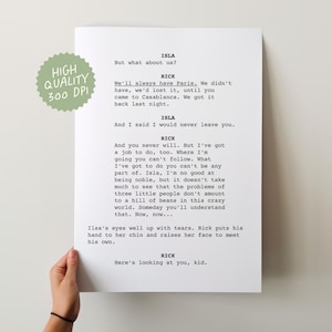 Casablanca Screenplay, Physical Print, We'll Always Have Paris, Trendy ...