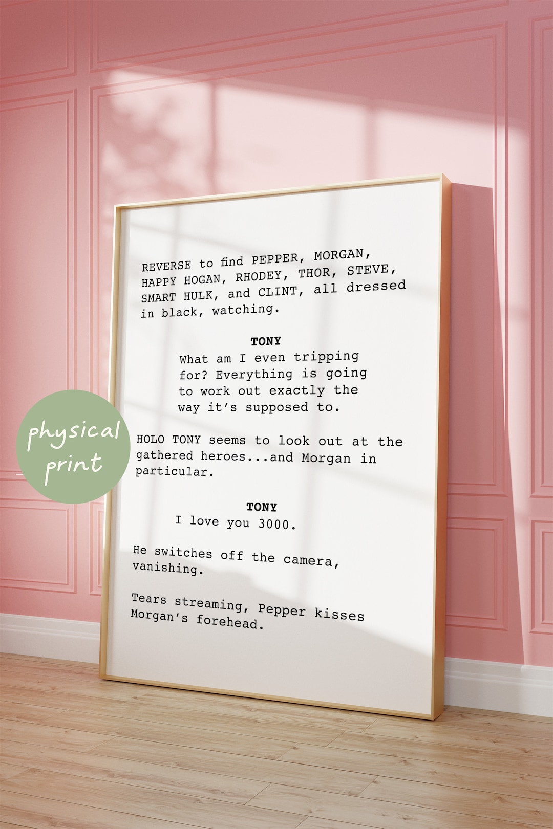 Avengers: Endgame Screenplay, Physical Print, I Love You 3000, Trendy ...