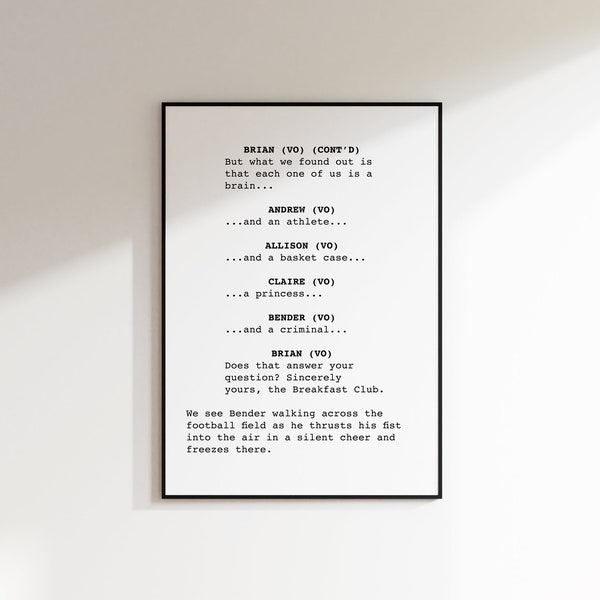 Movie Script Print - Etsy