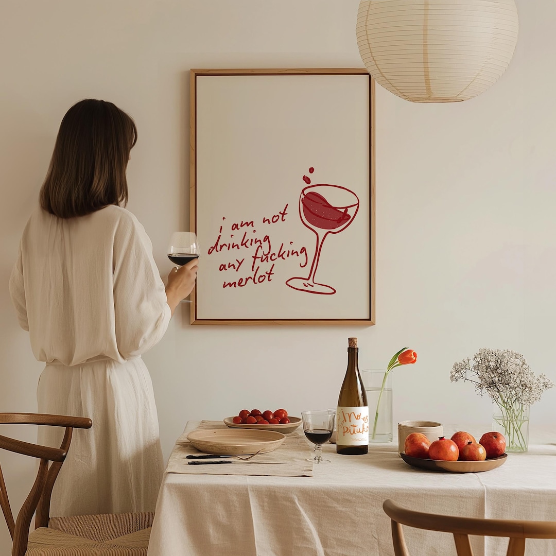 Sideways Movie Poster, "i'm Not Drinking Any Merlot", Trendy Digital ...