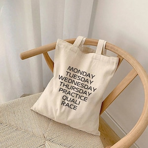 Formula 1 Canvas Tote Bag, F1 Race Weekend Shoulder Bag, Trendy ...