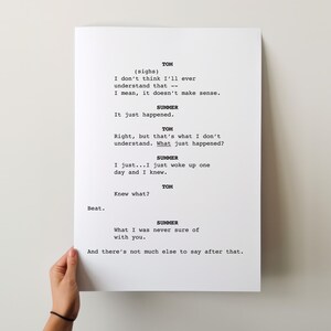 500 Days of Summer Screenplay, Physical Print, Fun Trendy Wall Art ...