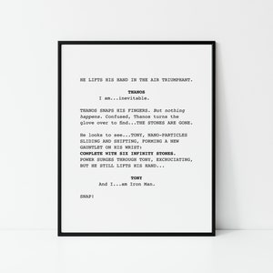 Avengers: Endgame Screenplay i Am Iron Man Wall Art Digital Print Movie ...