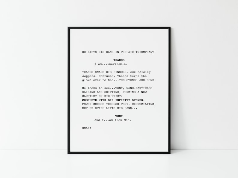 Avengers: Endgame Screenplay i Am Iron Man | Etsy