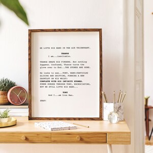 Avengers: Endgame Screenplay i Am Iron Man Wall Art Digital Print Movie ...