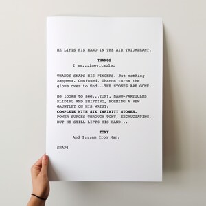 Avengers: Endgame Screenplay i Am Iron Man Wall Art Digital Print Movie ...