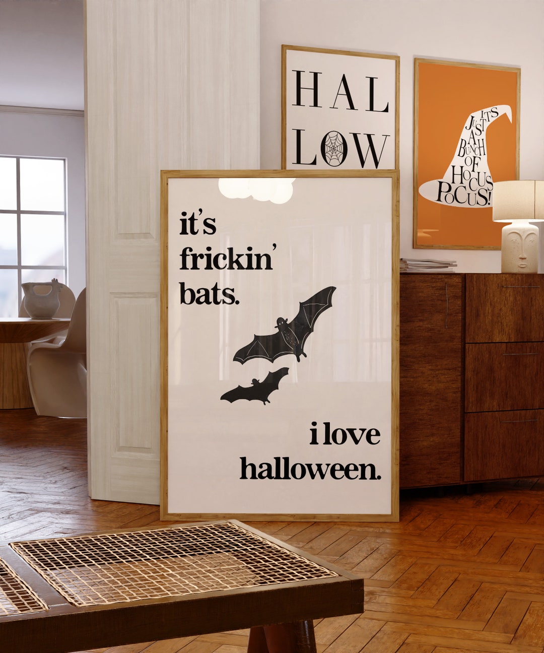 Funny Halloween Printable Art, It's Frickin Bats, Cute Wall Art, Trendy ...
