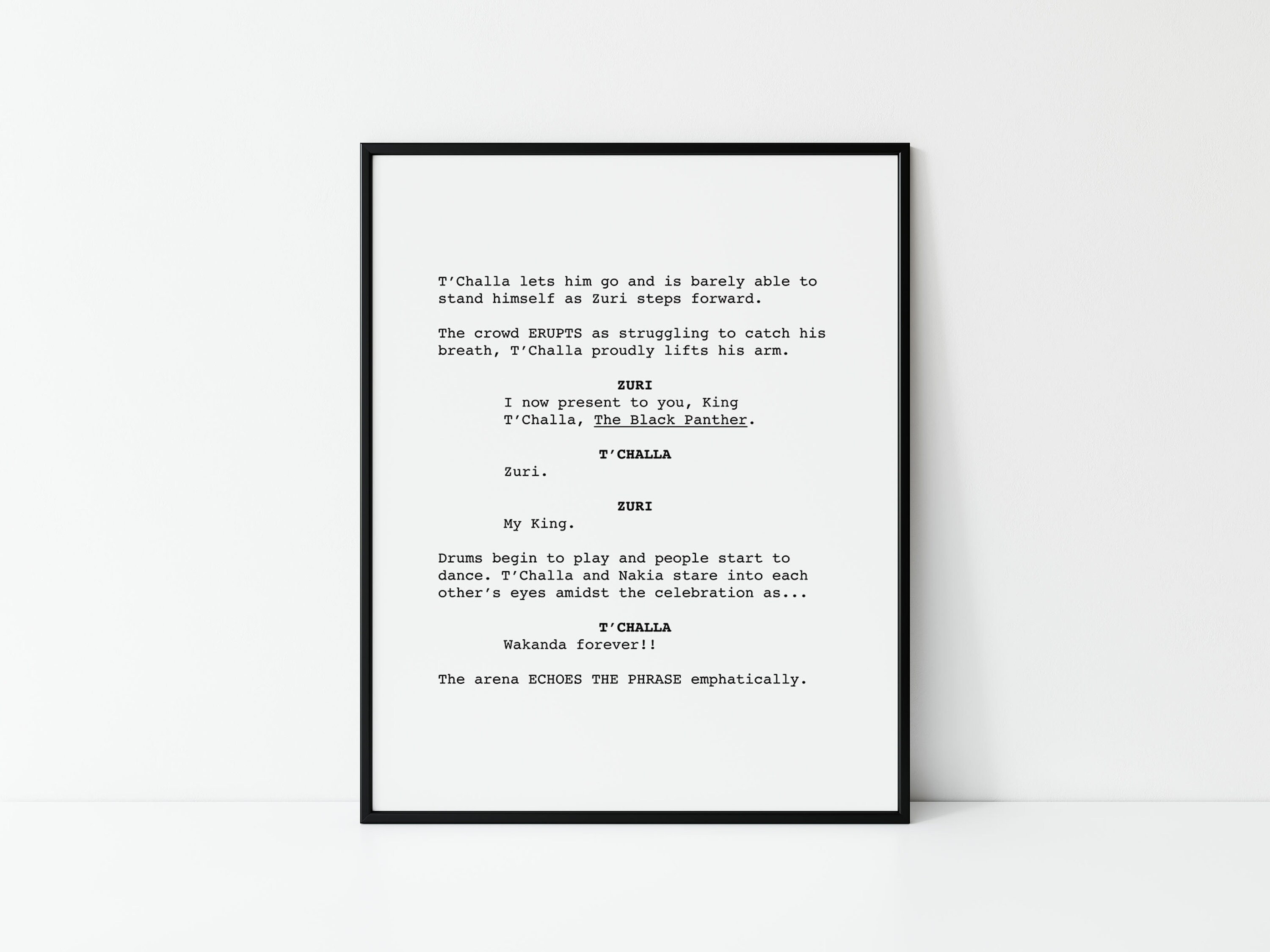 Black Panther Screenplay / Wakanda Forever / Chadwick Boseman | Etsy