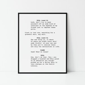 Good Will Hunting Screenplay Printable Art, Trendy Movie Script Digital ...