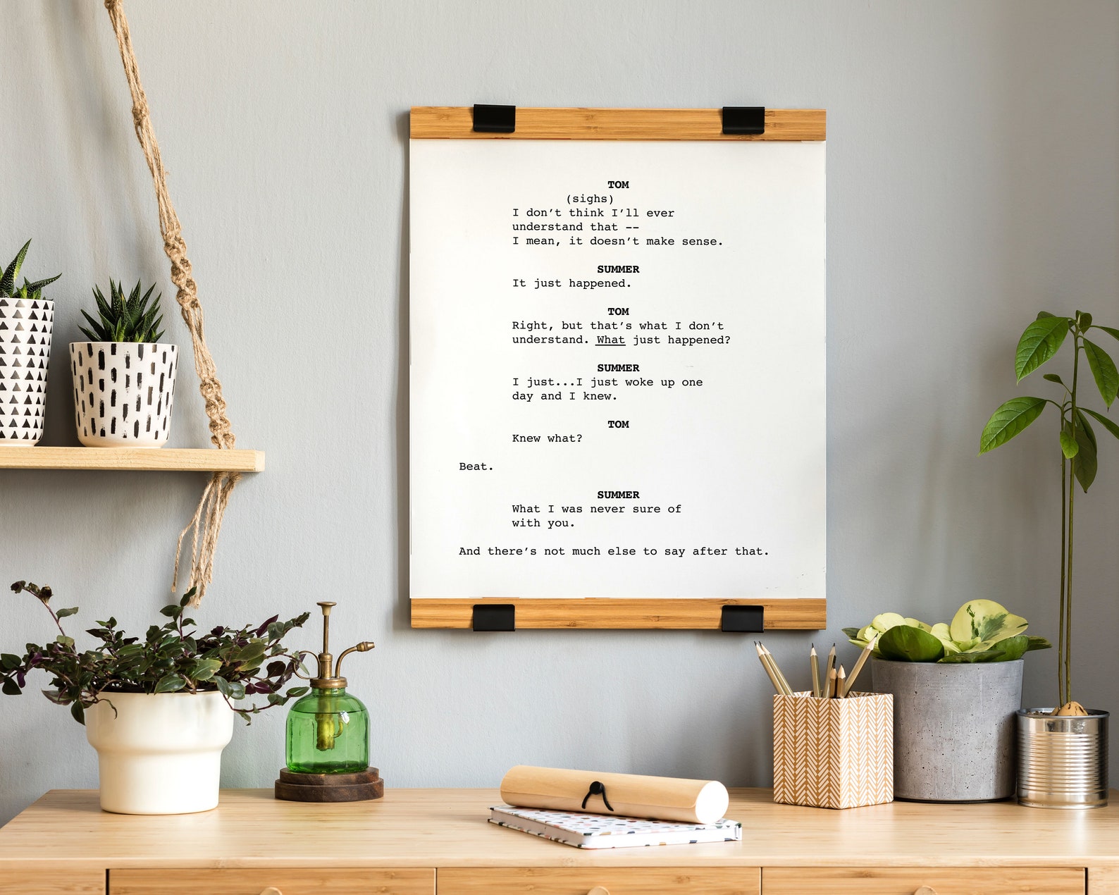 500 Days of Summer Screenplay Printable Poster, Fun Trendy Wall Art ...