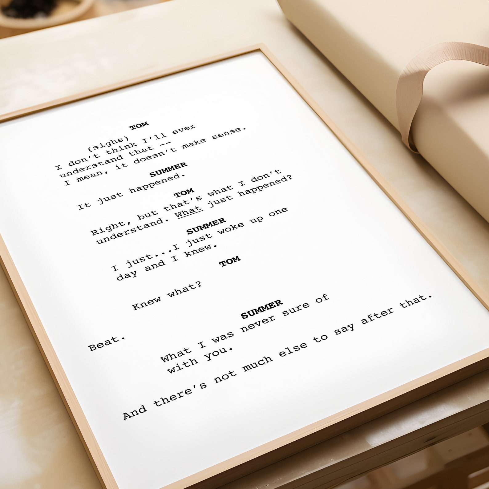 500 Days of Summer Screenplay Printable Poster, Fun Trendy Wall Art ...