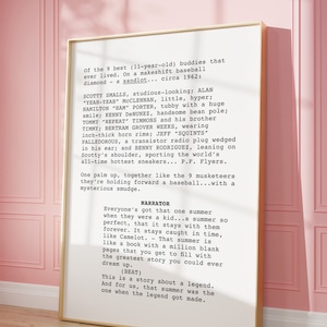 The Sandlot Screenplay Printable Art, Opening Scene, Trendy Movie ...