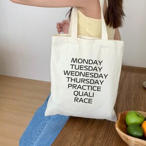 Formula 1 Canvas Tote Bag, F1 Race Weekend Shoulder Bag, Trendy ...