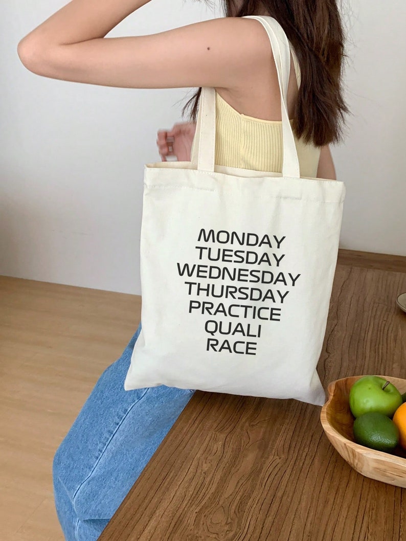 Formula 1 Canvas Tote Bag, F1 Race Weekend Shoulder Bag, Trendy ...