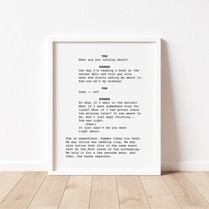 500 Days of Summer Screenplay Printable Poster, Fun Trendy Wall Art ...