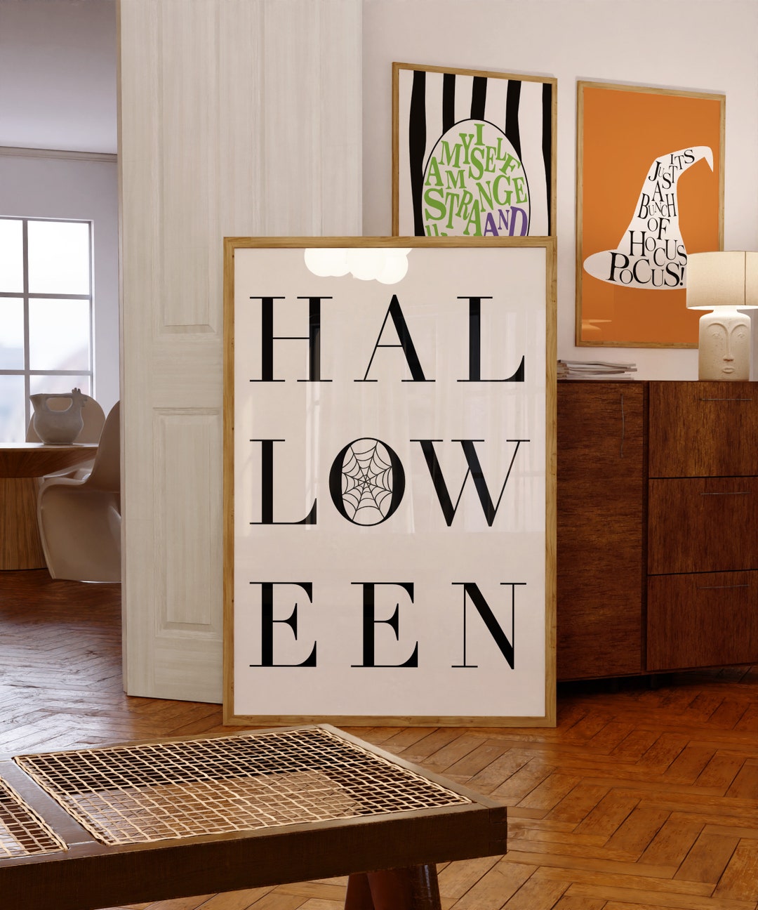 Halloween Printable Wall Art, Trendy Spiderweb Decor, Seasonal Digital ...