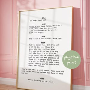 Casablanca Screenplay, Physical Print, We'll Always Have Paris, Trendy ...