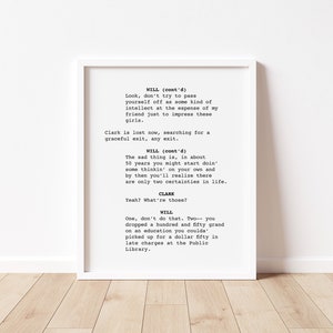 Good Will Hunting Screenplay Printable Art, Trendy Movie Script Digital ...