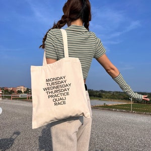 Formula 1 Canvas Tote Bag, F1 Race Weekend Shoulder Bag, Trendy ...