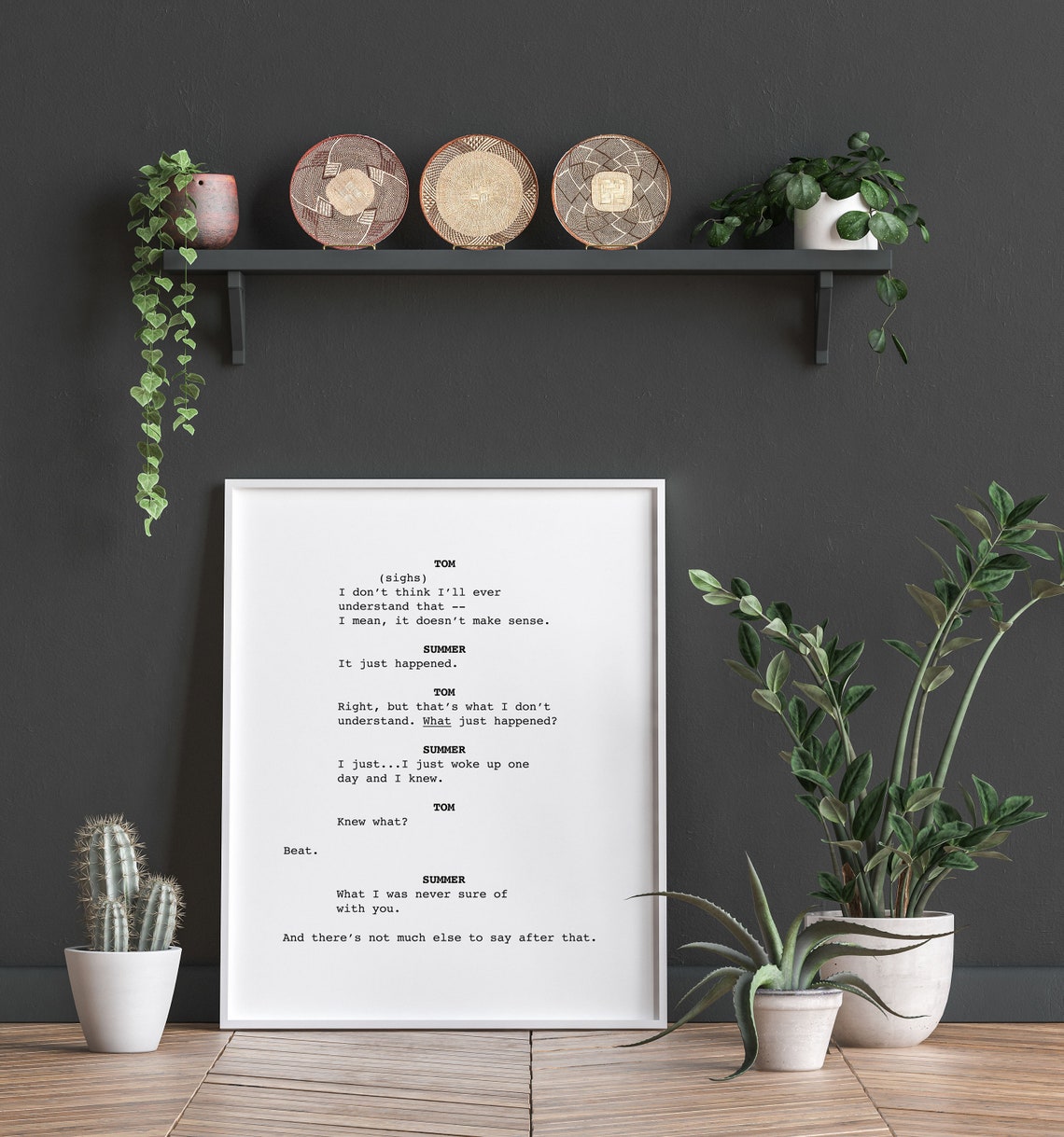 500 Days of Summer Screenplay Printable Poster, Fun Trendy Wall Art ...