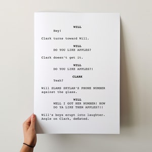 Good Will Hunting Screenplay Printable Art, Do You Like Apples, Trendy ...
