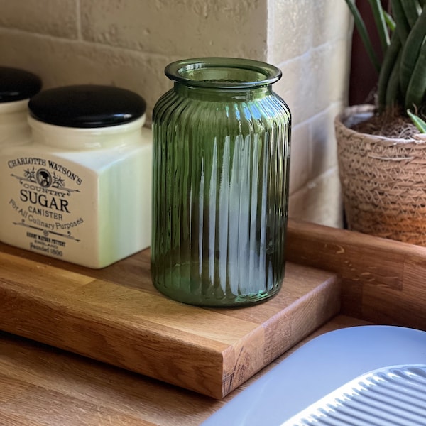 Green Glass Jar - Etsy UK