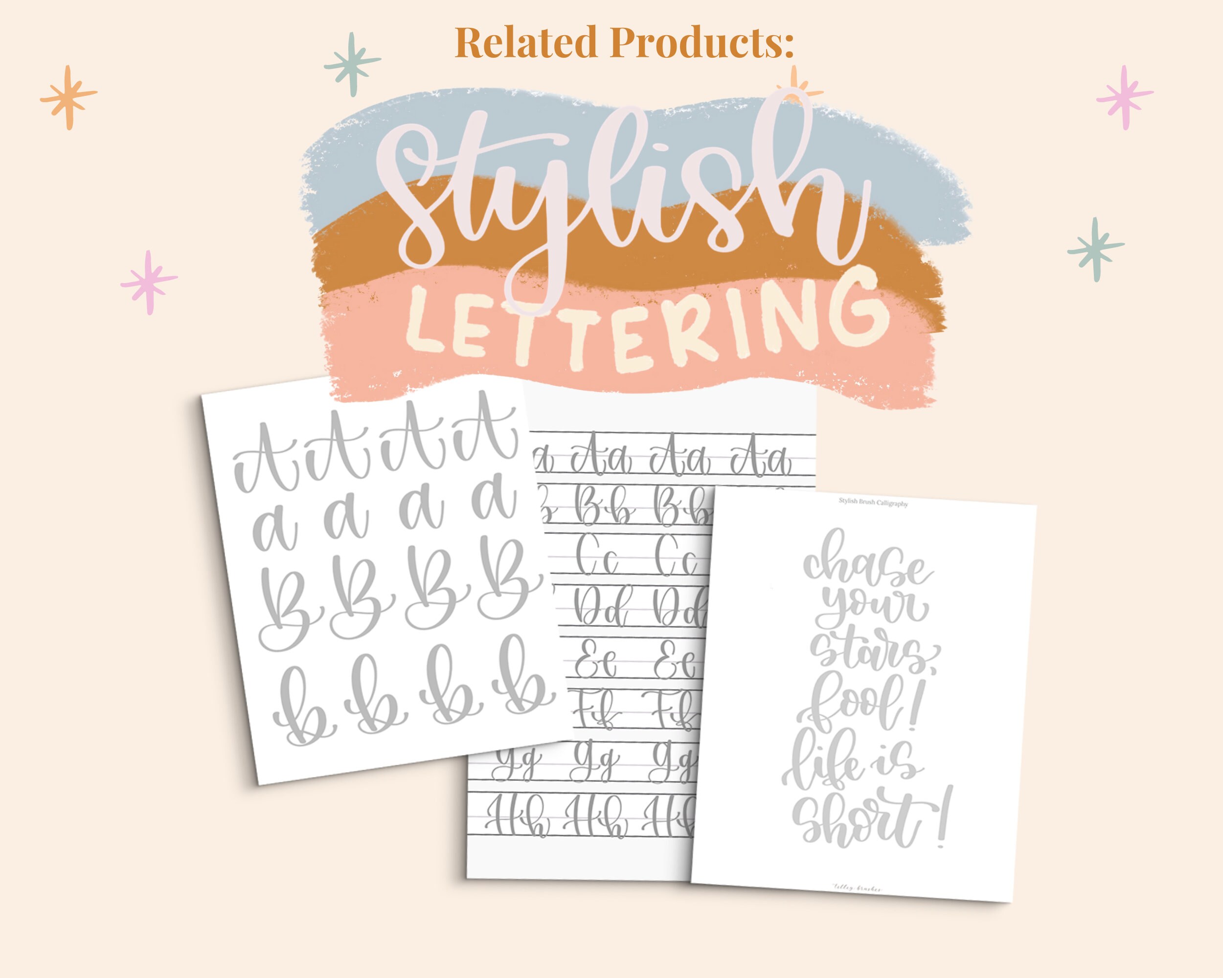 Learn Brush Lettering Procreate Workbook Procreate Lettering - Etsy