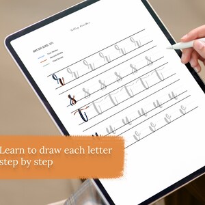 Learn Brush Lettering Procreate Workbook, Procreate Lettering Brush and ...