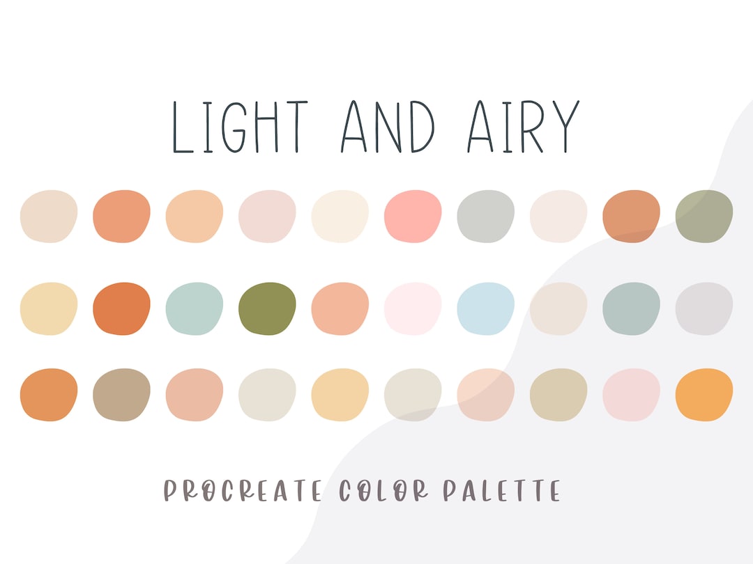 Light and Airy Boho Procreate Color Palette, Procreate Swatches - Etsy